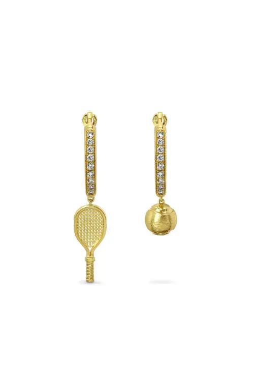 PASCAL Tennis Hoop Earrings - Gold/white Diamond