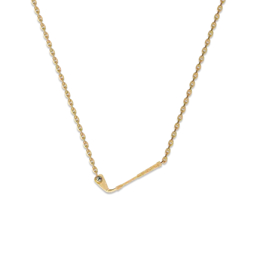 PASCAL Golf Club Pendant Necklace - Gold/white Diamond