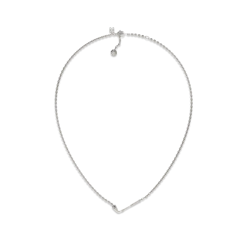 PASCAL Golf Club Pendant Necklace - Silver/white Diamond