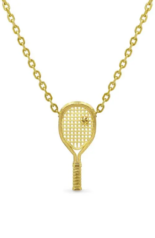 PASCAL Tennis Racket Pendant Necklace - Gold/yellow Diamond