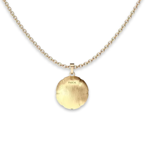 PASCAL Linear Diamond Basketball Pendant Necklace - Gold/white Diamond