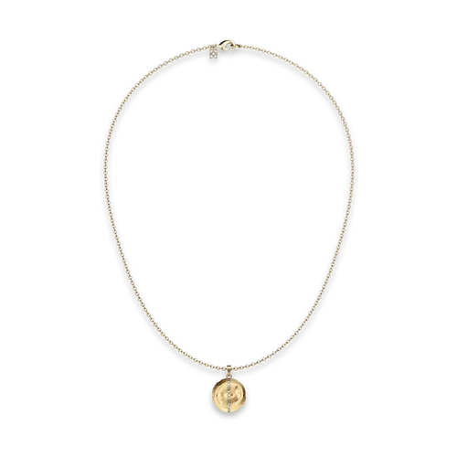 PASCAL Linear Diamond Basketball Pendant Necklace - Gold/white Diamond