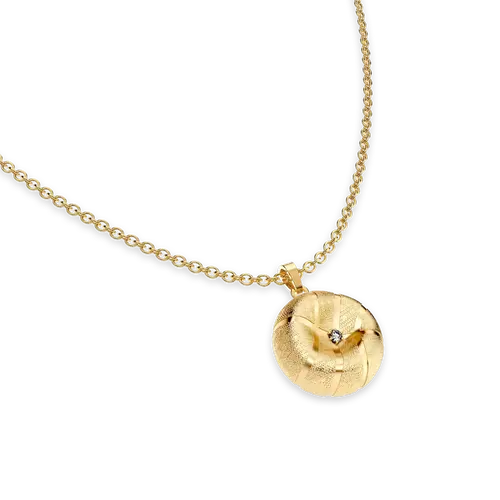 PASCAL Diamond Leaking Ball Pendant Necklace - Gold/white Diamond