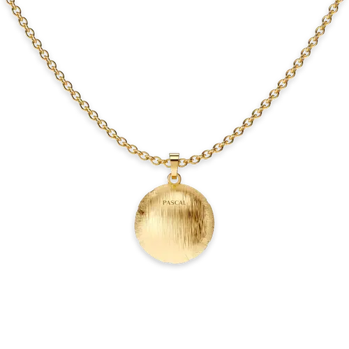 PASCAL Diamond Leaking Ball Pendant Necklace - Gold/white Diamond