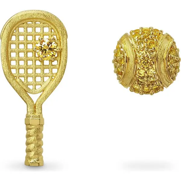 PASCAL Tennis Stud Earrings - Gold/yellow Diamond
