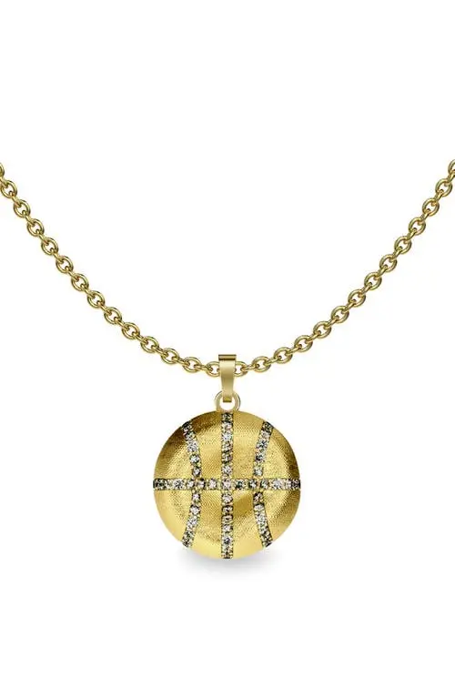 PASCAL Basketball Leaking Ball Diamond Pavé Necklace - Gold/white Diamond