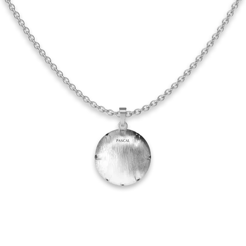 PASCAL Basketball Leaking Ball Diamond Pavé Necklace - Silver/black Diamond