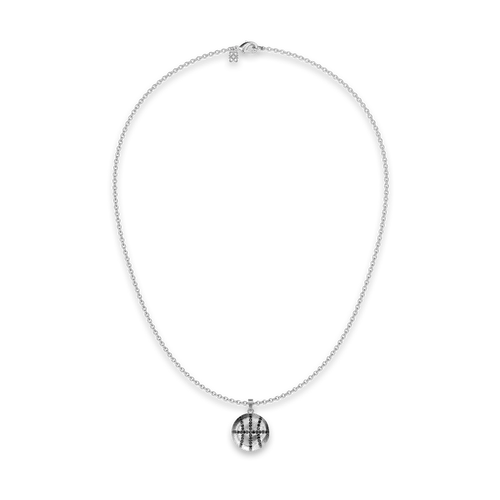 PASCAL Basketball Leaking Ball Diamond Pavé Necklace - Silver/black Diamond