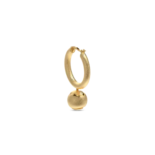 PASCAL Tennis Ball Hoop Earring - Gold/white Diamond