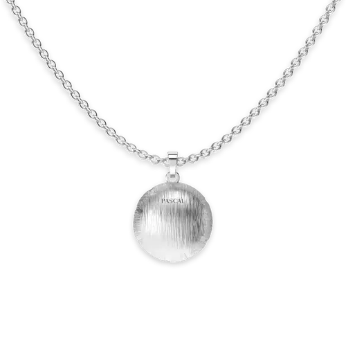 PASCAL Crooked Ball Diamond Necklace - Silver/black Diamond