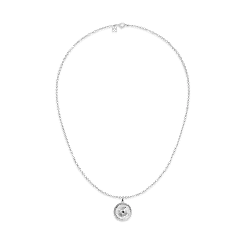 PASCAL Crooked Ball Diamond Necklace - Silver/black Diamond