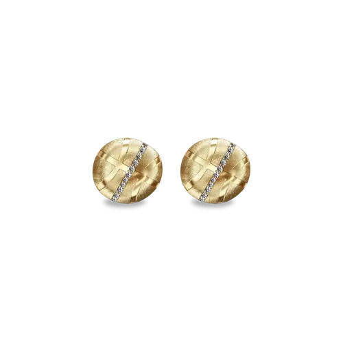 PASCAL Basketball Linear Diamond Vermeil Earrings - Gold/white Diamond
