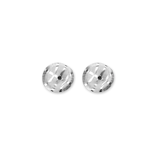 PASCAL Crooked Ball Diamond Earrings - Silver/black Diamond