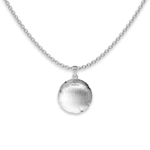 PASCAL The Basketball Linear Diamond Necklace - Silver/black Diamond