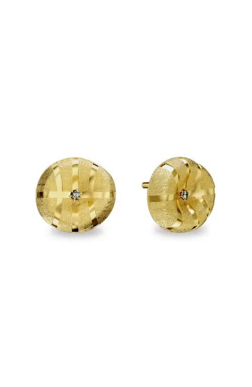 PASCAL Basketball Leaking Ball Diamond Stud Earrings - Gold/white Diamond