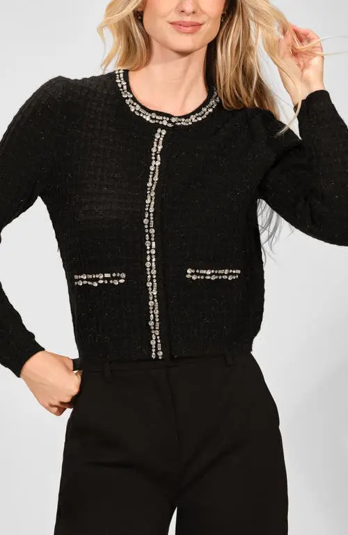 ISAAC MIZRAHI NEW YORK Crystal Embellished Cardigan