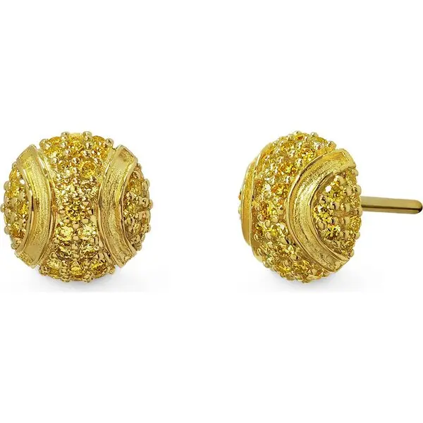 PASCAL Tennis Ball Stud Earring - Gold/yellow Diamond
