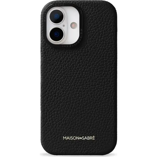 MAISON DE SABRE Leather Phone Case - Black Caviar