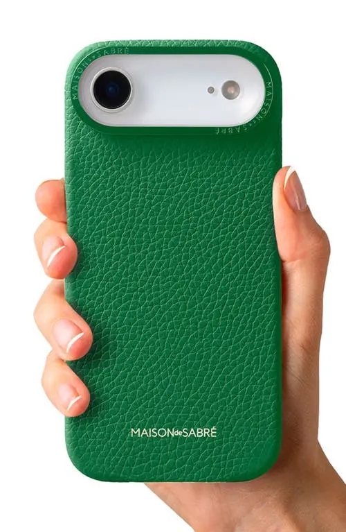 MAISON DE SABRE Leather Phone Case - Emerald Green