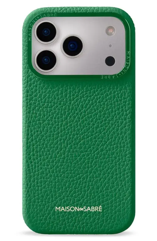 MAISON DE SABRE Leather Phone Case - Emerald Green