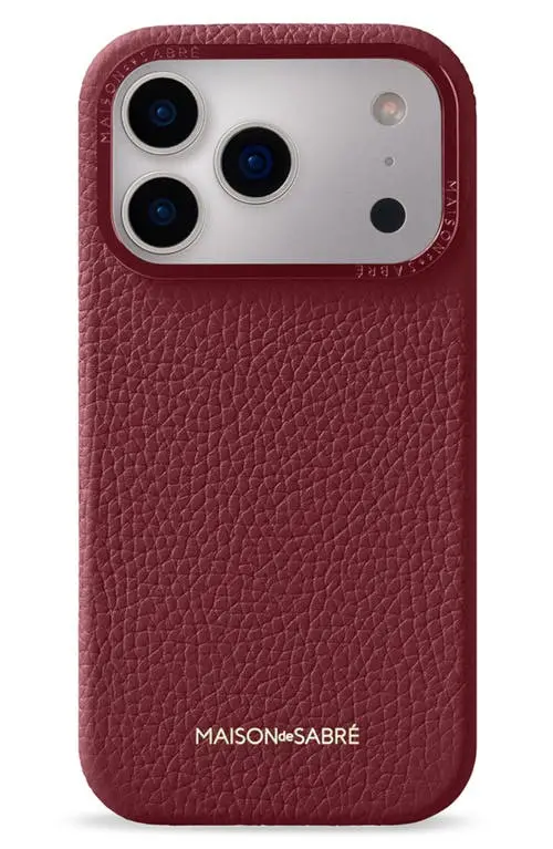 MAISON DE SABRE Leather Phone Case - Plum Red