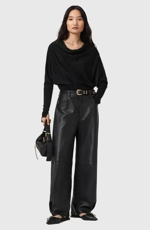 ALLSAINTS Ridley Dolman Sleeve Crop Sweater - Black