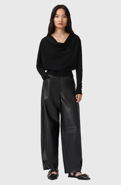 ALLSAINTS Ridley Dolman Sleeve Crop Sweater - Black