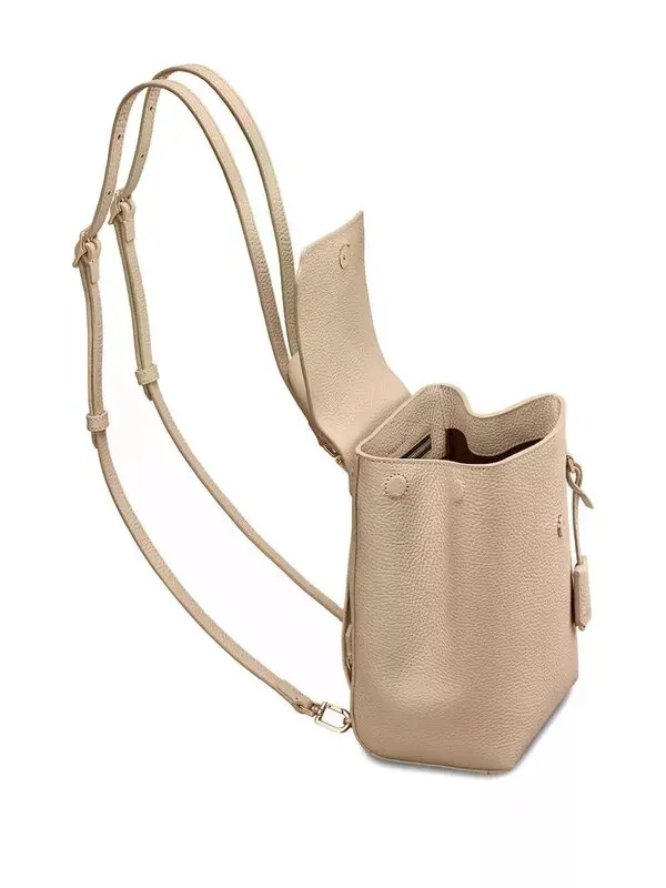 MAISON DE SABRE Mini Soft Leather Backpack With Top Handle And Adjustable Shoulder Straps - Neutrals