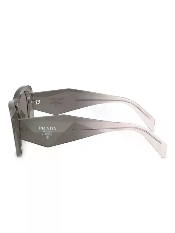 Prada Symbole Geometric-frame Sunglasses - Grey