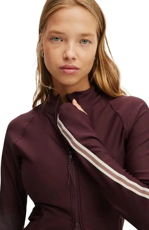 Cotton:on Active Fleece Lined Jacket - Cherry Ripe Deep Taupe