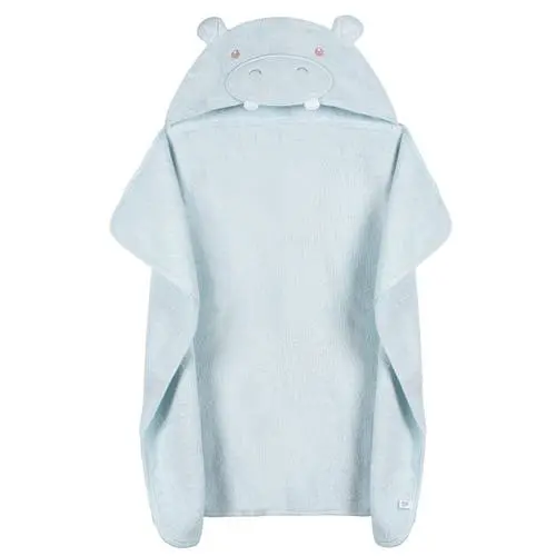 JUST BORN Tan Character Hooded Towel - Hippo