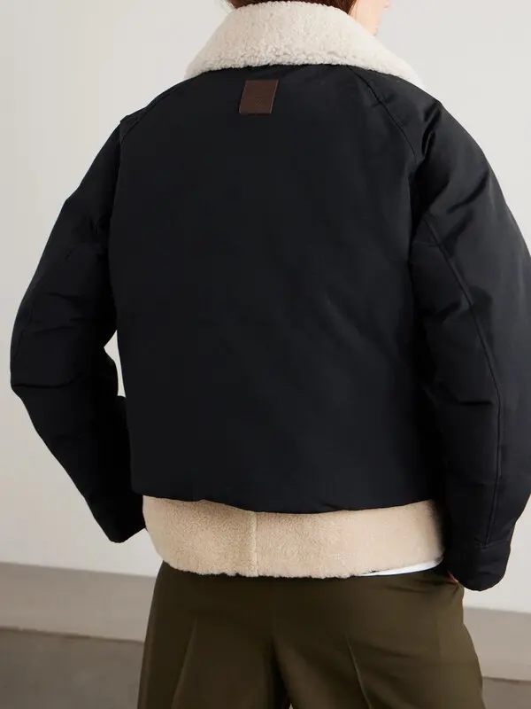 Loewe Shearling-lined Padded Cotton-blend Jacket - Black
