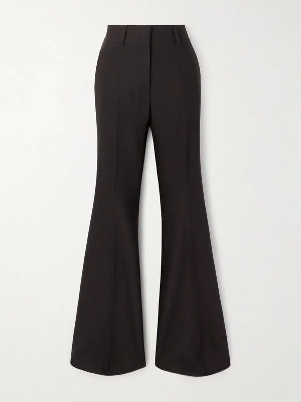 Gabriela Hearst Rhein Wool Flared Pants - Brown
