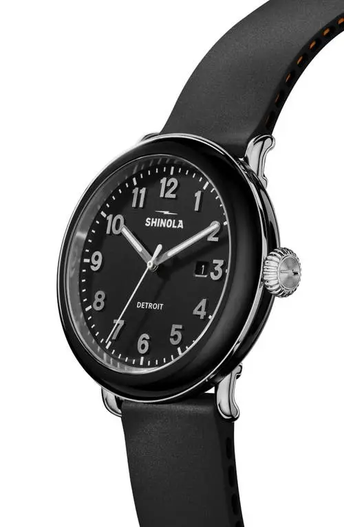 Shinola Detrola Rubber Strap Watch - Black