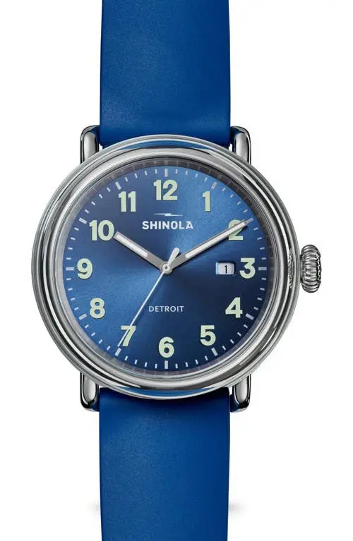 Shinola Detrola Rubber Strap Watch - Denim Blue
