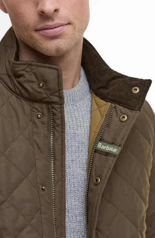 Barbour Shoveler Quilted Jacket - Dark Olive