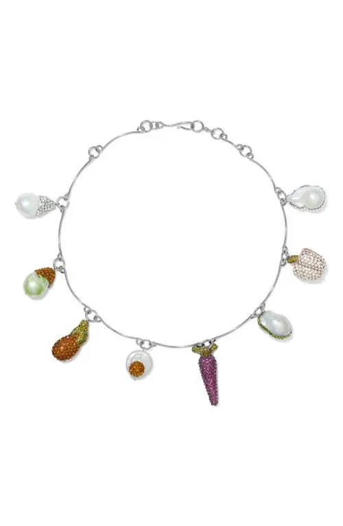 Tory Burch Curiosity Vegetable Necklace - Tory Silver/multi
