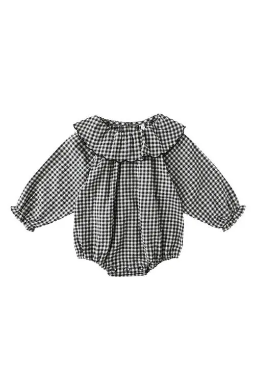 RYLEE + CRU Colette Gingham Cotton Bubble Romper - Black