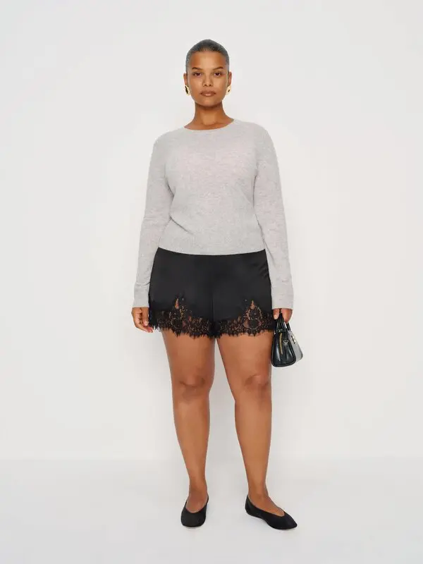 REFORMATION Fern Satin Short - Black
