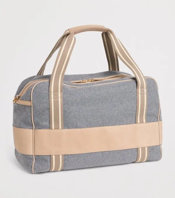 Eleventy Wool Canvas Leather-trim Gym Bag