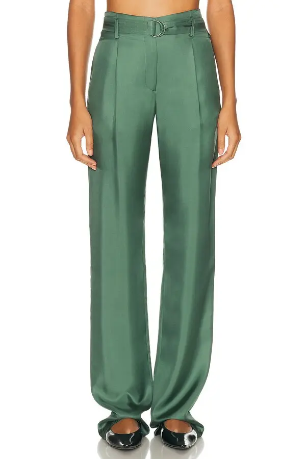 Lapointe Silky Twill Belted Pant - Green