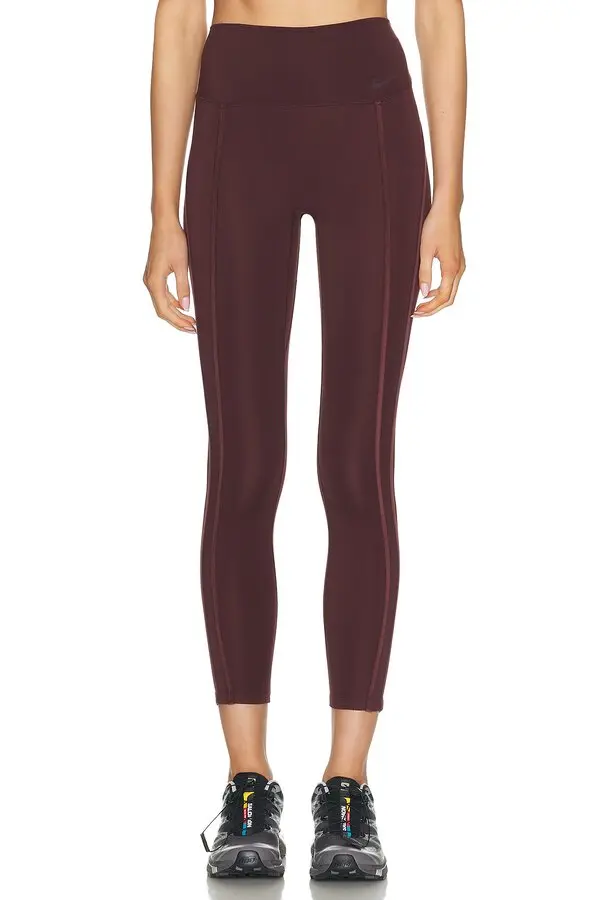 Nike High Waisted 7/8 Legging In Burgundy