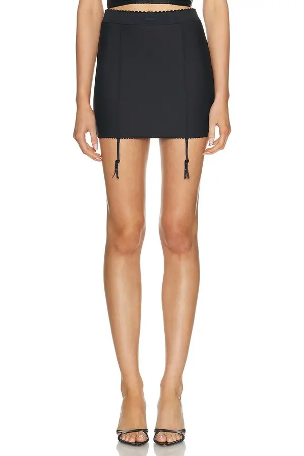 SKIMS Body Newness Mini Garter Skirt - Onyx