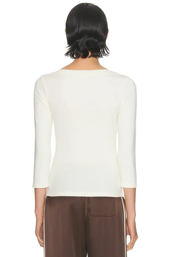 Donni. Baby Rib Boatneck Top