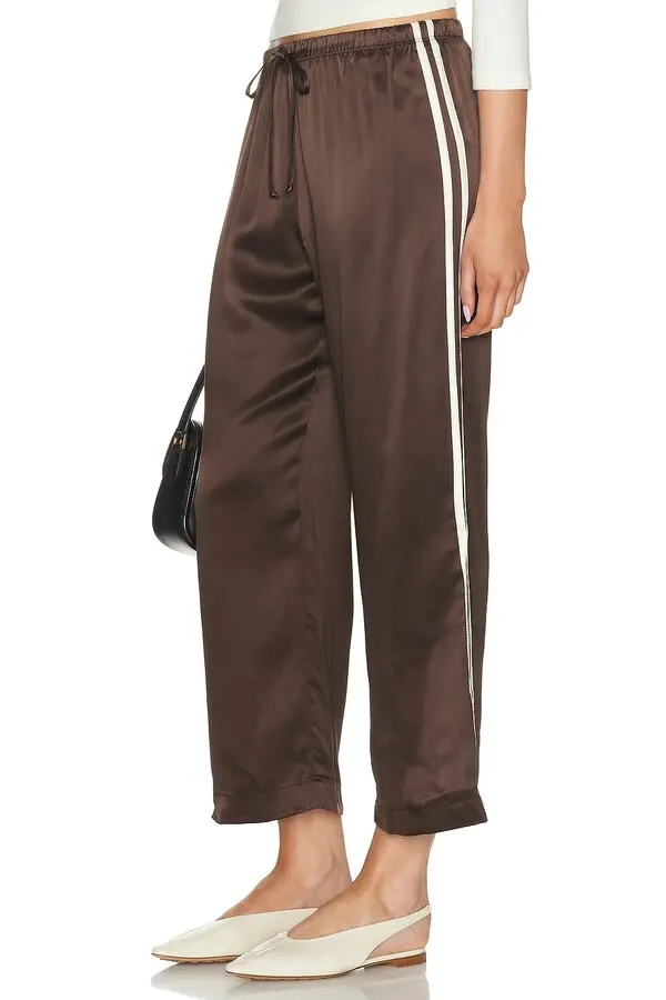 Donni. Silk Stripe Crop Pant - Espresso