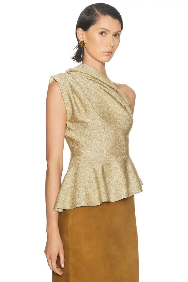 Khaite Aimee Metallic Top - Gold