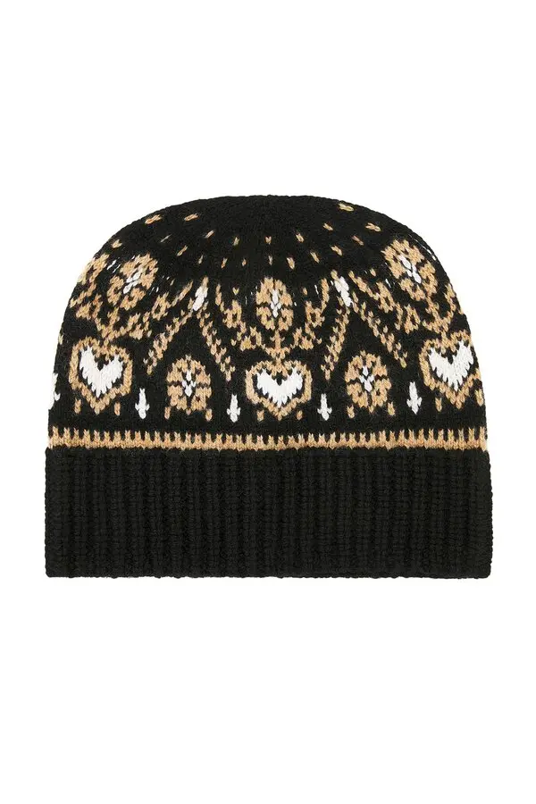 Khaite Avers Beanie - Black & Camel Multi