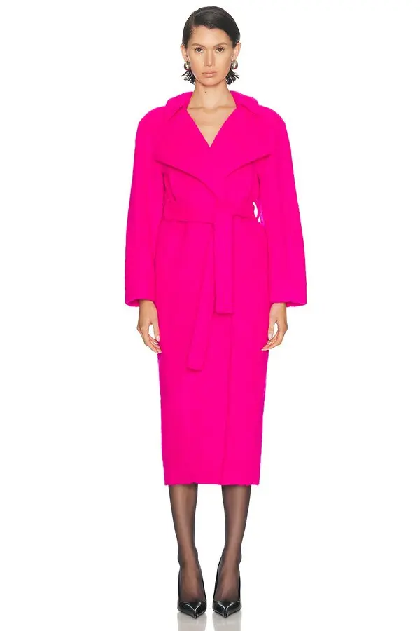 Lapointe Fuzzy Coating Belted Coat
