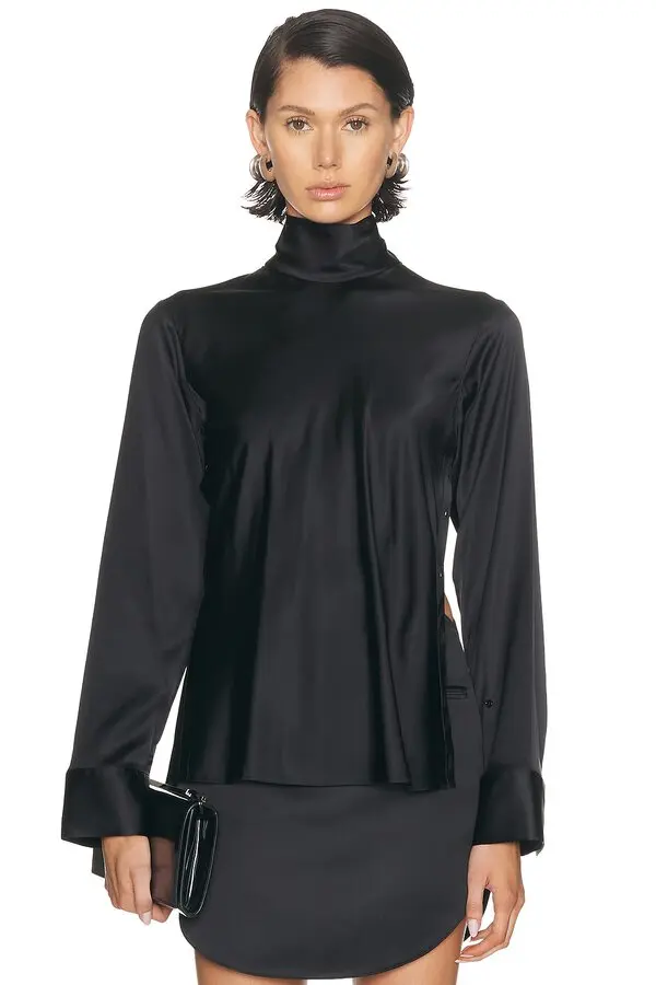 COURREGES Off-shoulder Satin Top