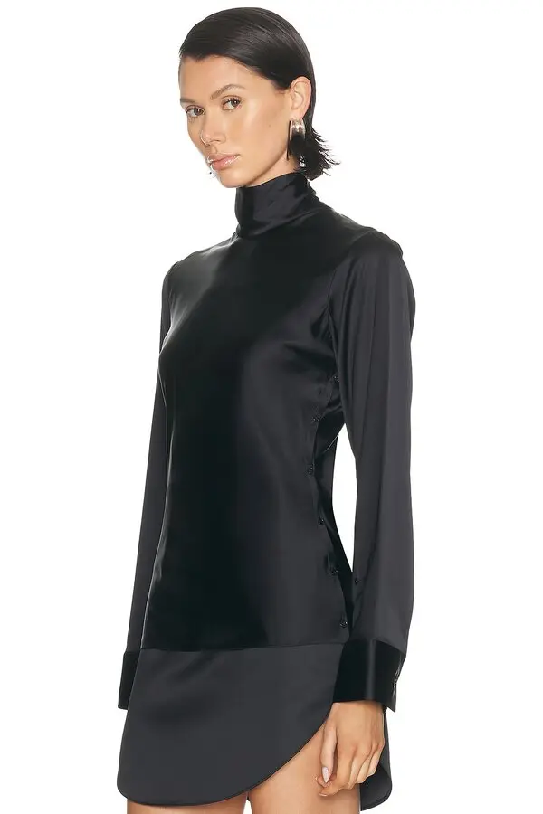 COURREGES Off-shoulder Satin Top